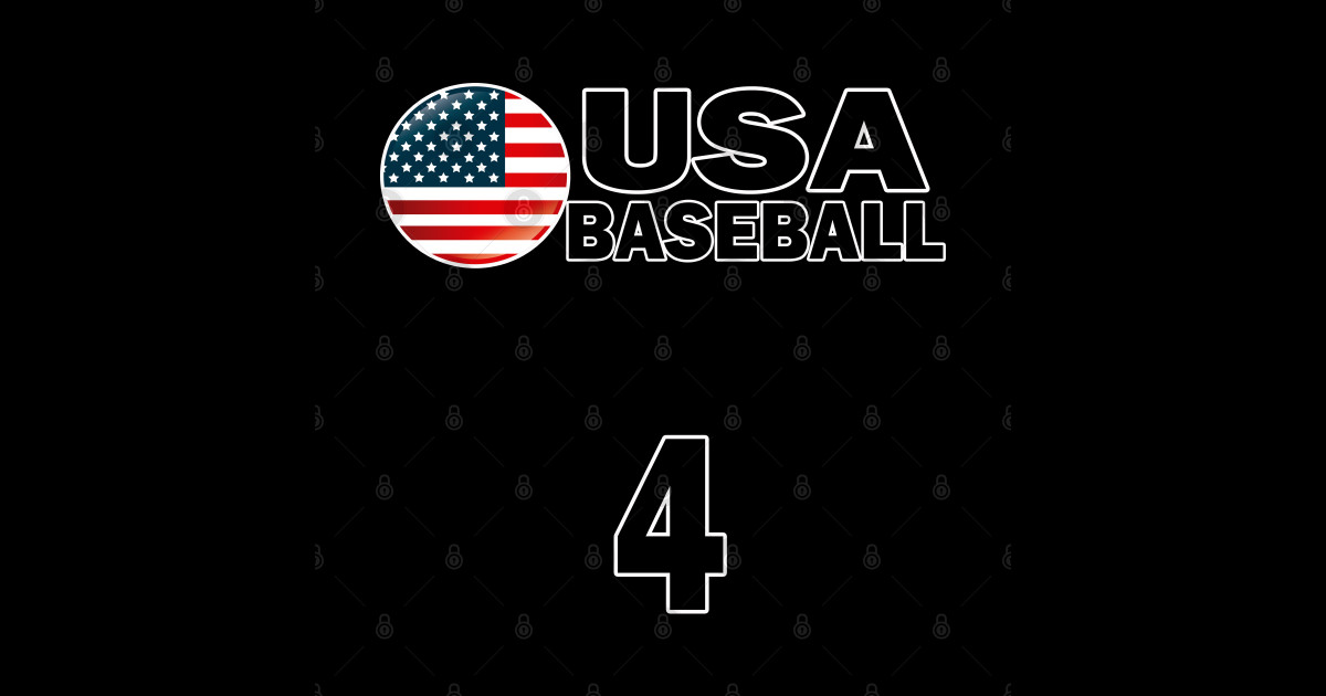 USA Baseball Number 4 T-shirt Design - Baseball - Sticker | TeePublic