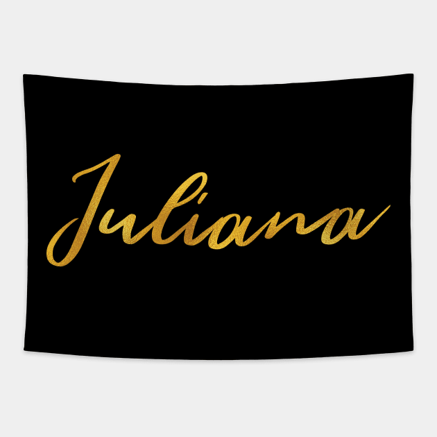 Juliana Name Hand Lettering in Faux Gold Letters - Juliana - Tapestry ...