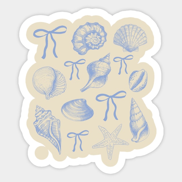 Shells and Bows - Shells Beach - Sticker | TeePublic