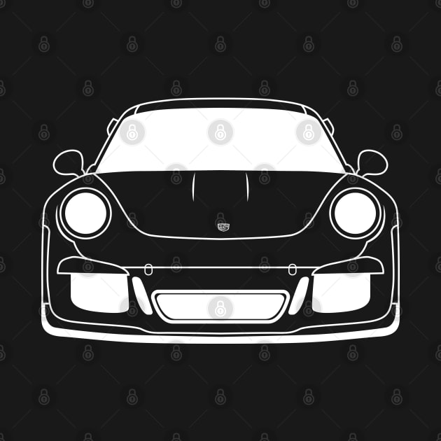 Porsche 911 GT3 RS White Outline - Car - T-Shirt | TeePublic