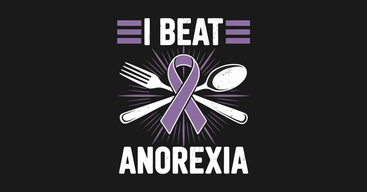 I Beat Anorexia Awareness Eating Disorder Purple Ribbon - Eating ...