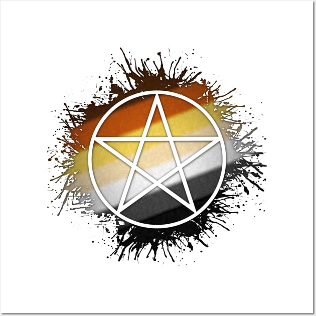 Paint Splatter Gay Bear Pride Flag Pentacle Symbol - Gay Bear - Posters ...