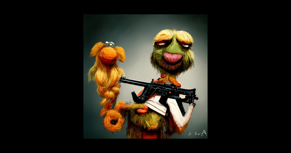 Muppet with gun - Muppets - Sticker | TeePublic