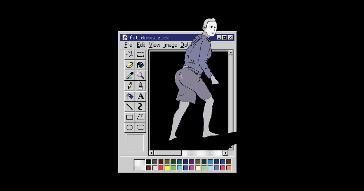 Fat Dumpy Zuck MS Paint Portrait - Zuck - Sticker | TeePublic