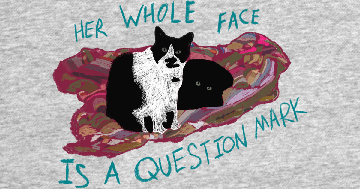 halo’s face is a question mark - Cats - T-Shirt | TeePublic