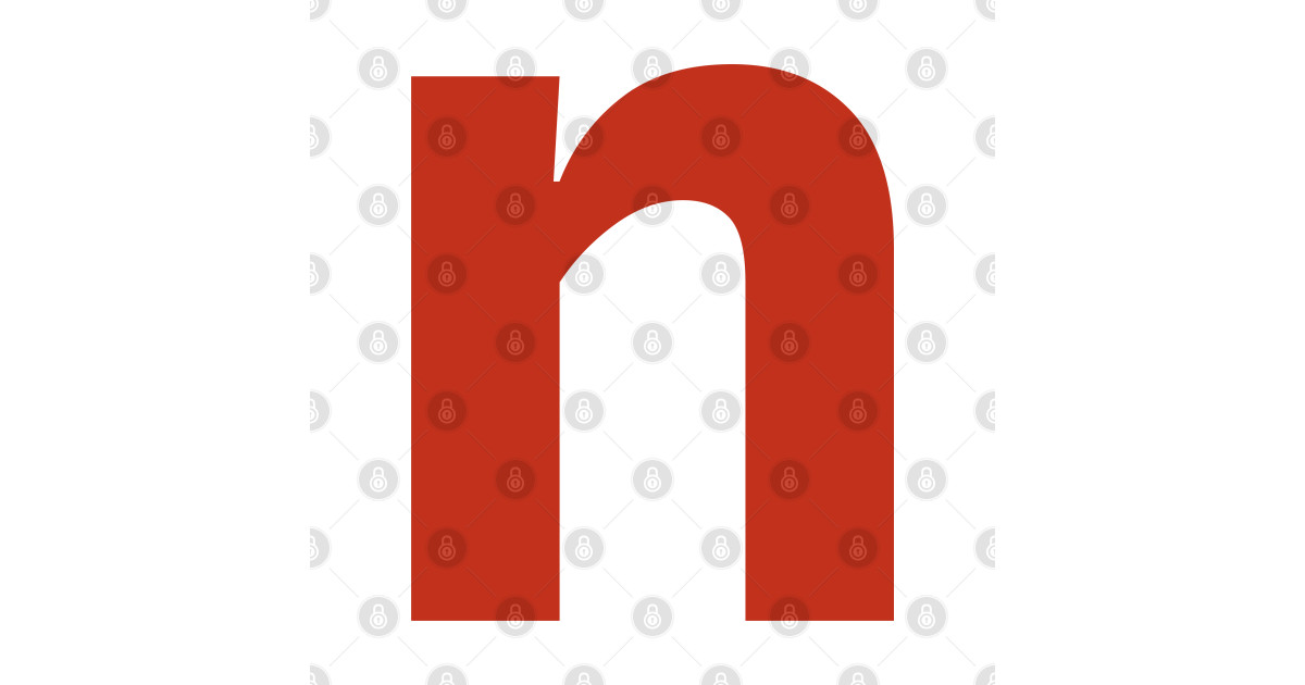 Letter n in Red Text Minimal Typography - Red - T-Shirt | TeePublic