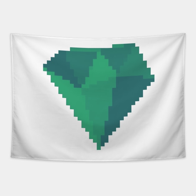 Emerald Gem Pixel Art - 16bit - Tapestry | TeePublic