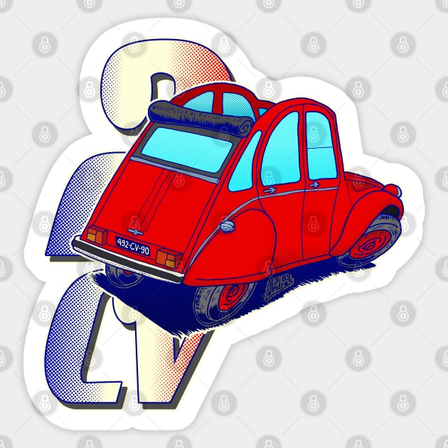 Iconic Citroen 2 CV - 2cv - Sticker | TeePublic