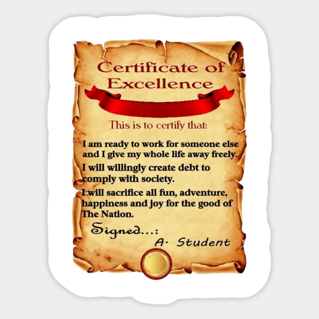 Certificate of Excellence - Certificate - Sticker | TeePublic