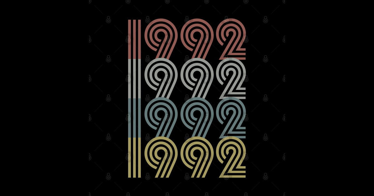 1992 Birth Year Retro Style - 1992 - Sticker | TeePublic