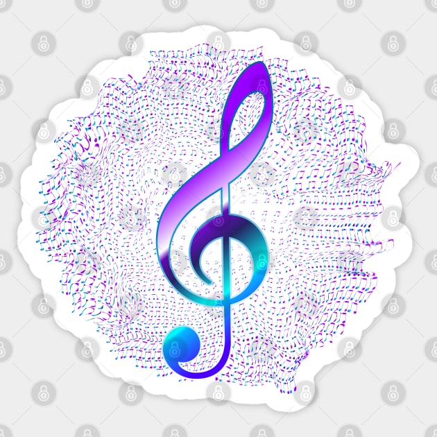 G clef,Treble clef,Music Notes,musical notes - G Clef - Sticker | TeePublic