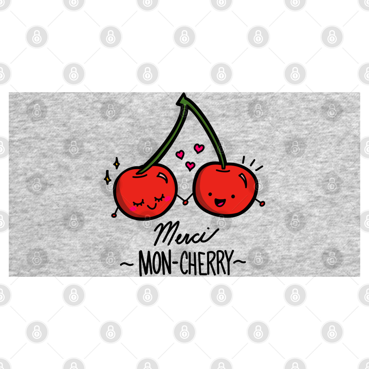 Merci mon-cherry love cherries - Kawaii Cherries - T-Shirt | TeePublic