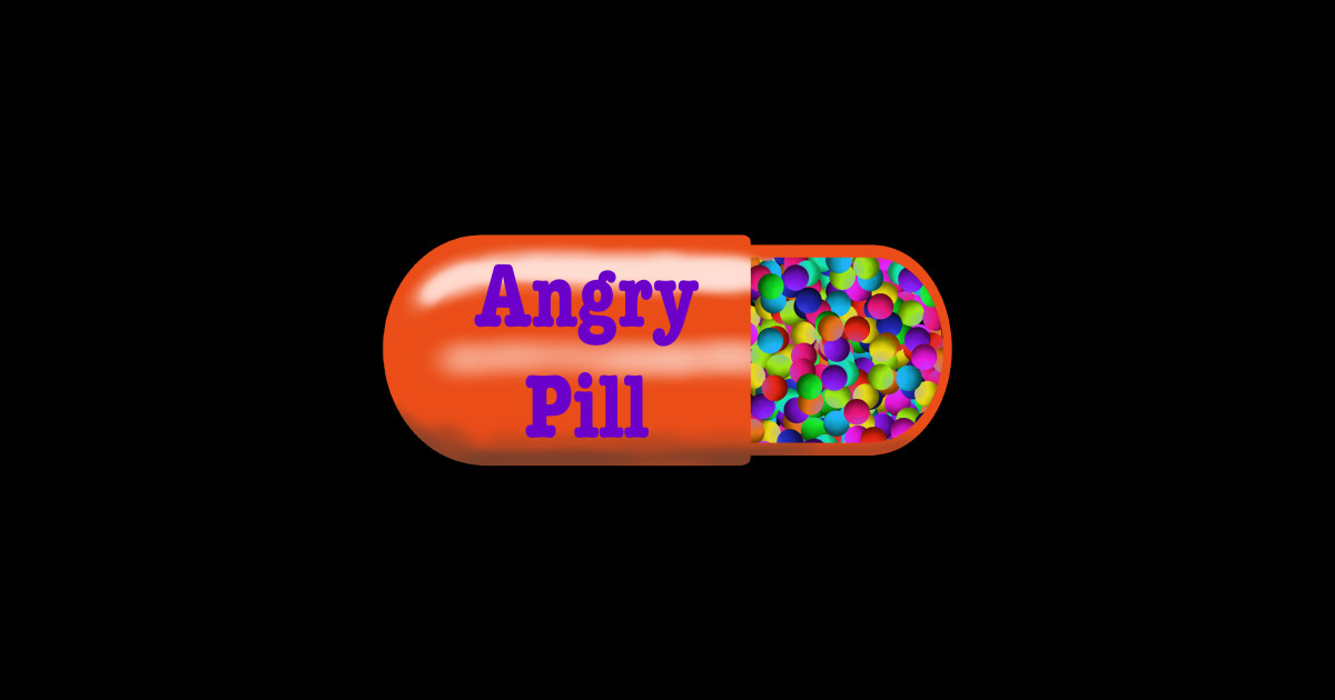 Angry Pill - Jocelyn Sperduto - Sticker | TeePublic