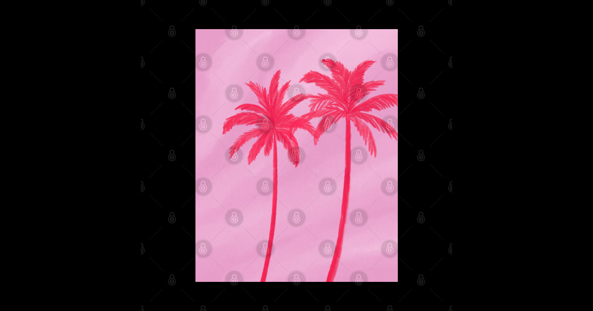 Pink Palm Trees Summer Tropical Aesthetic Pink Palm Trees Summer