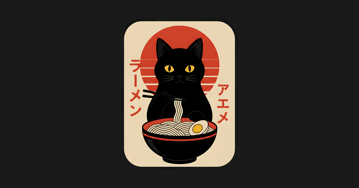 Kawaii Anime Cat Ramen Japanese Graphic Men Women - Japanese Cat - T ...