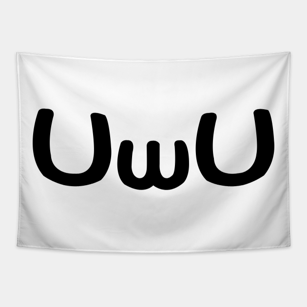 Kawaii Japanese Art UwU Face Anime Aesthetic Otaku - Girl - Tapestry ...