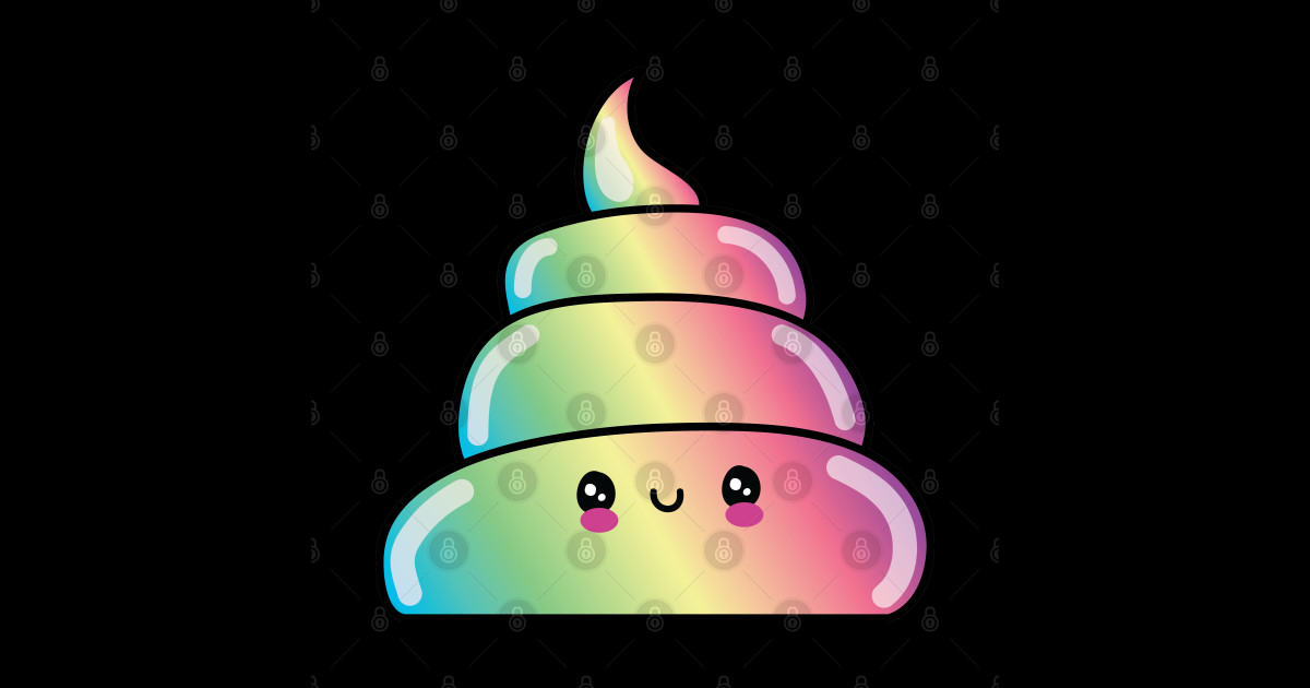 Funny Cute Rainbow Poop Emoji - Poop Emoji - Sticker | TeePublic
