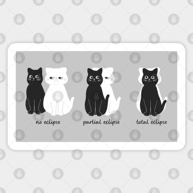 Phases of the Cat Eclipse - Cats Funny - Sticker | TeePublic