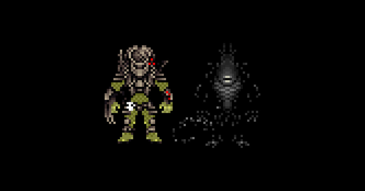 Pixel AvP - Aliens Vs Predator - Sticker | TeePublic