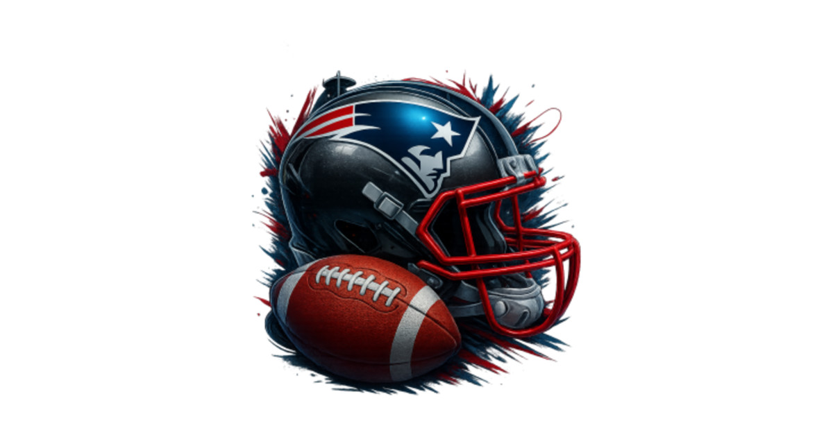 Patriots Helmet & Ball – Red-Navy Gridiron Splash - Patriots Helmet ...