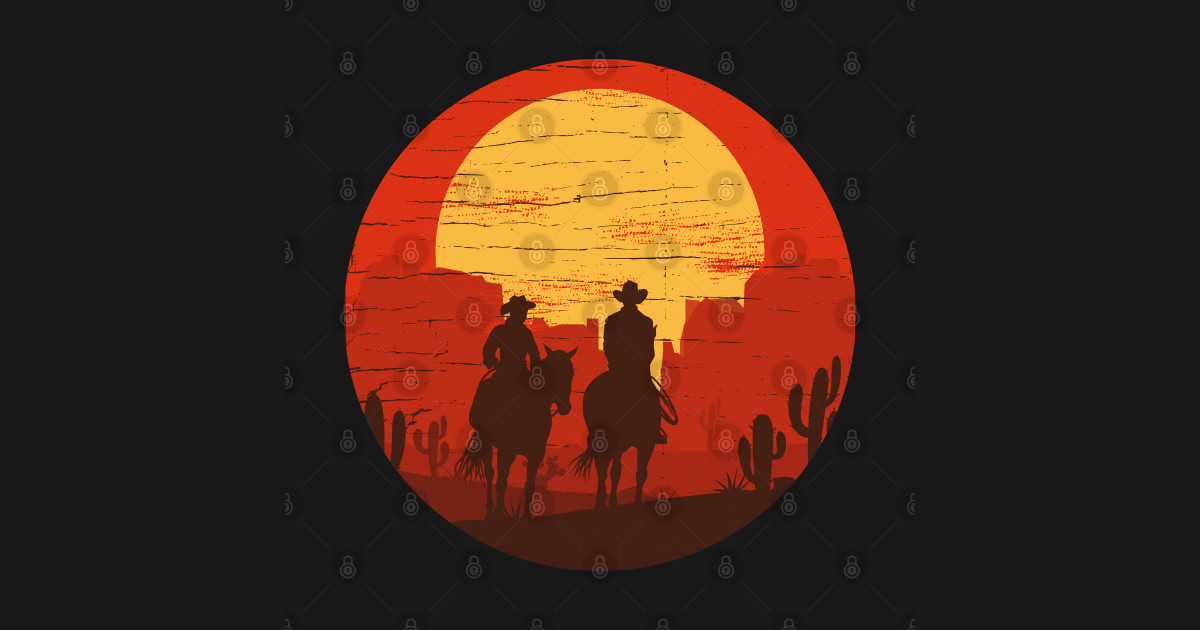 Cowboys of the Wild West - Circle - Cowboys - T-Shirt | TeePublic