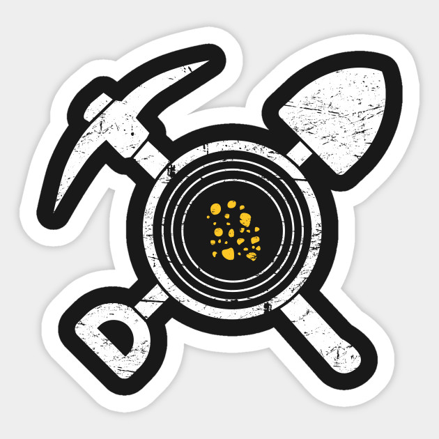 Equipment | Gold Panning & Gold Prospecting - Gold - Sticker | TeePublic