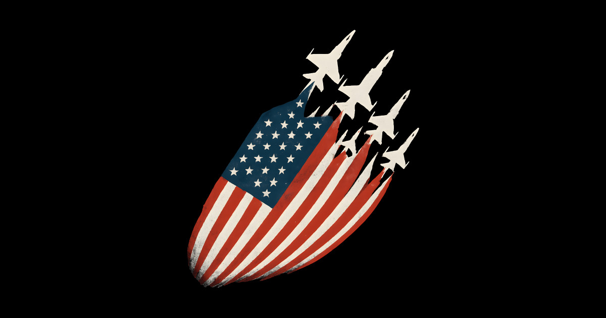 Patriotic Fighter Jet Airplane Usa Flag 4th Of July - Patriotic ...