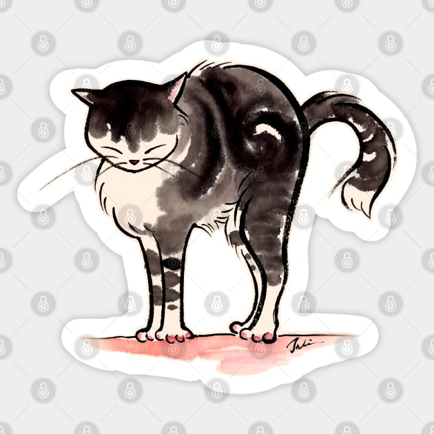 streching cat drawing