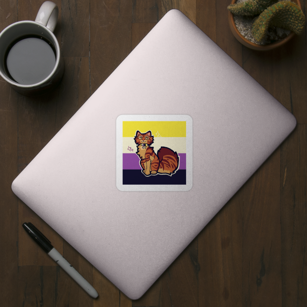 Pride Cat (Non-Binary) - Pride Month - Sticker | TeePublic