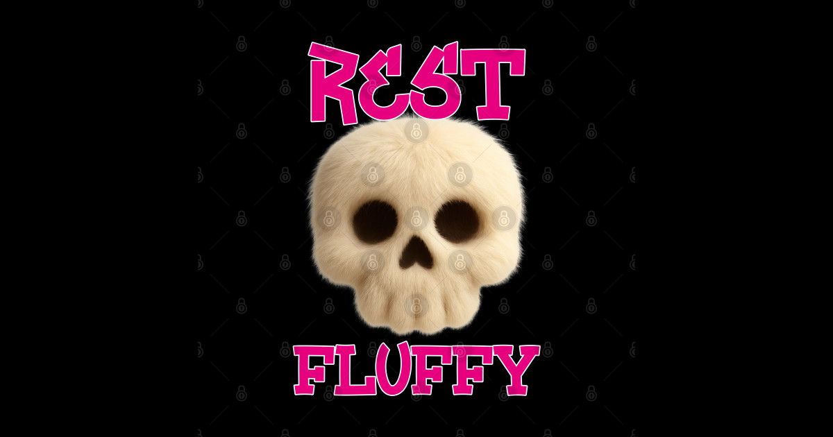 Fluffy skull - Horror - Sticker | TeePublic
