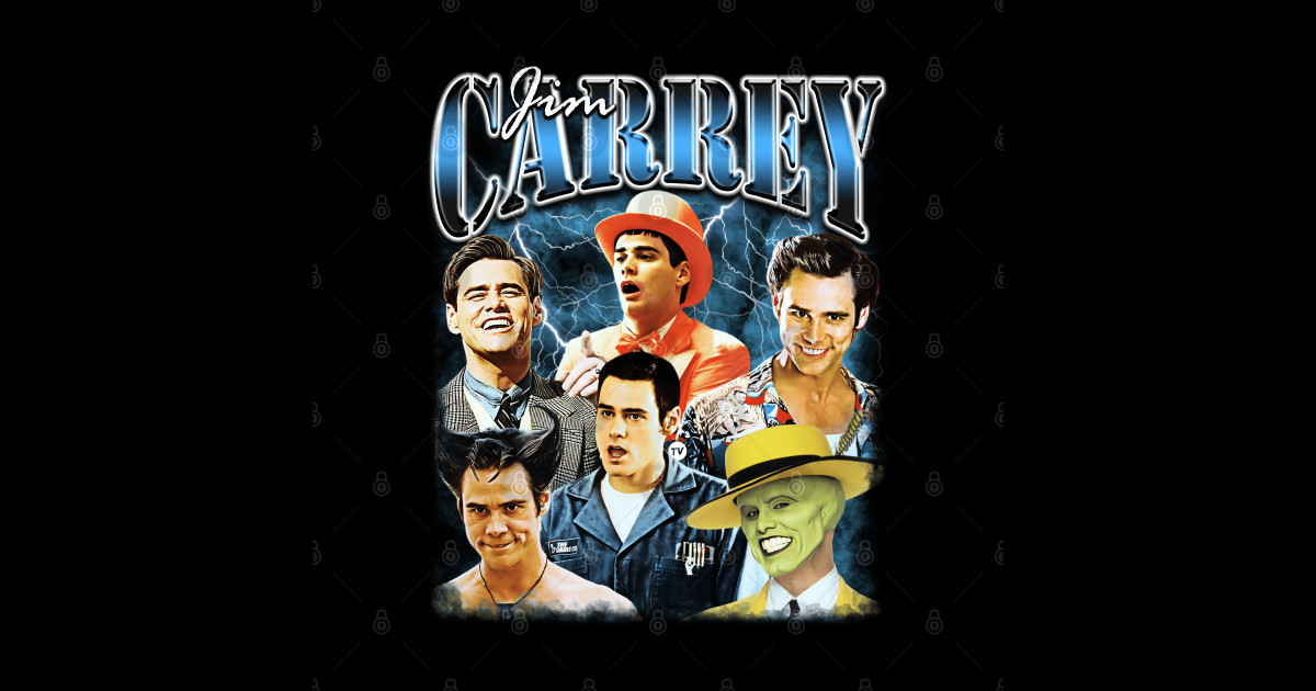 Jim Carrey - 90’s icon bootleg style - Jim Carrey - Sticker | TeePublic