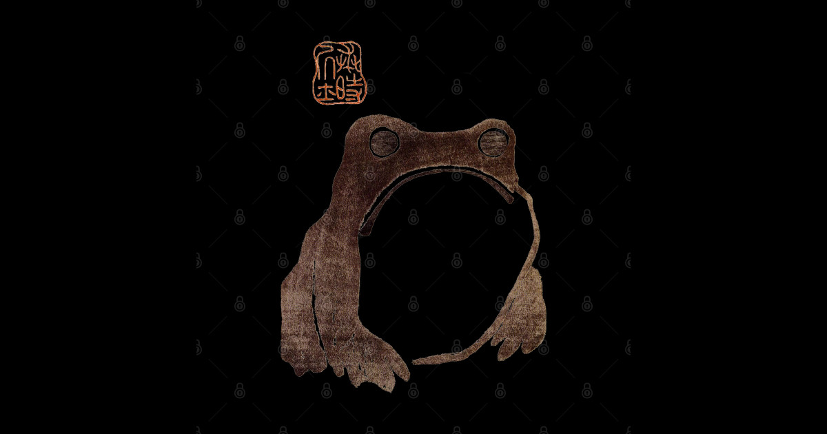 The Grumpy Japanese Frog and Cute Sad Toad in a Kawaii Aesthetic Phrog ...