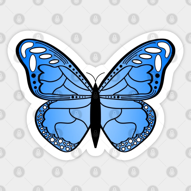 Blue Butterfly - Cute - Sticker | TeePublic