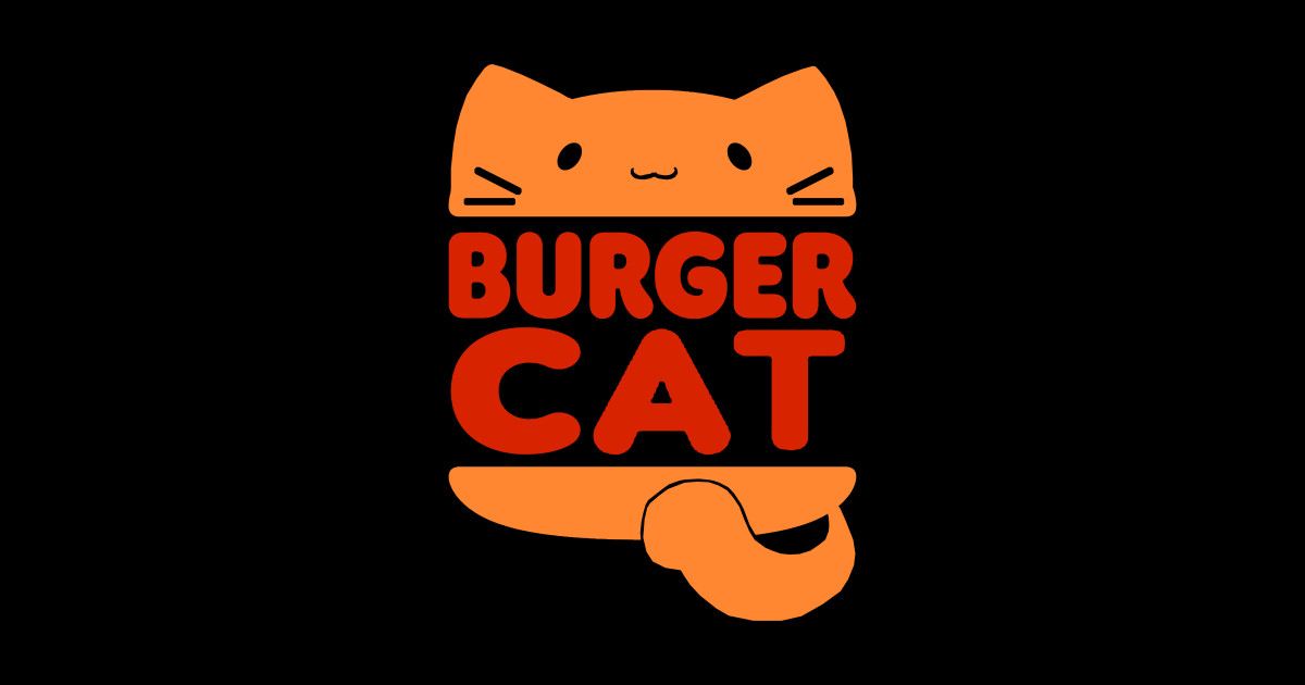 Burger Cat Vintage - Cat - Sticker | TeePublic