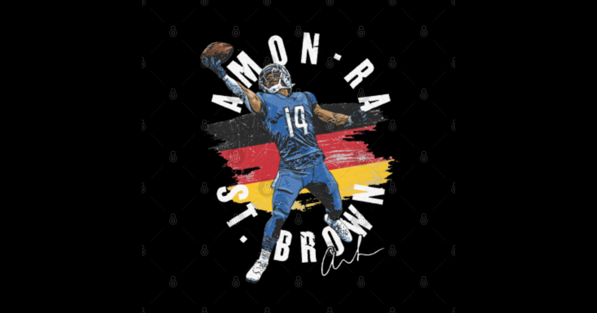Amon-Ra St. Brown Detroit Germany Flag - Amon Ra St Brown - Sticker ...