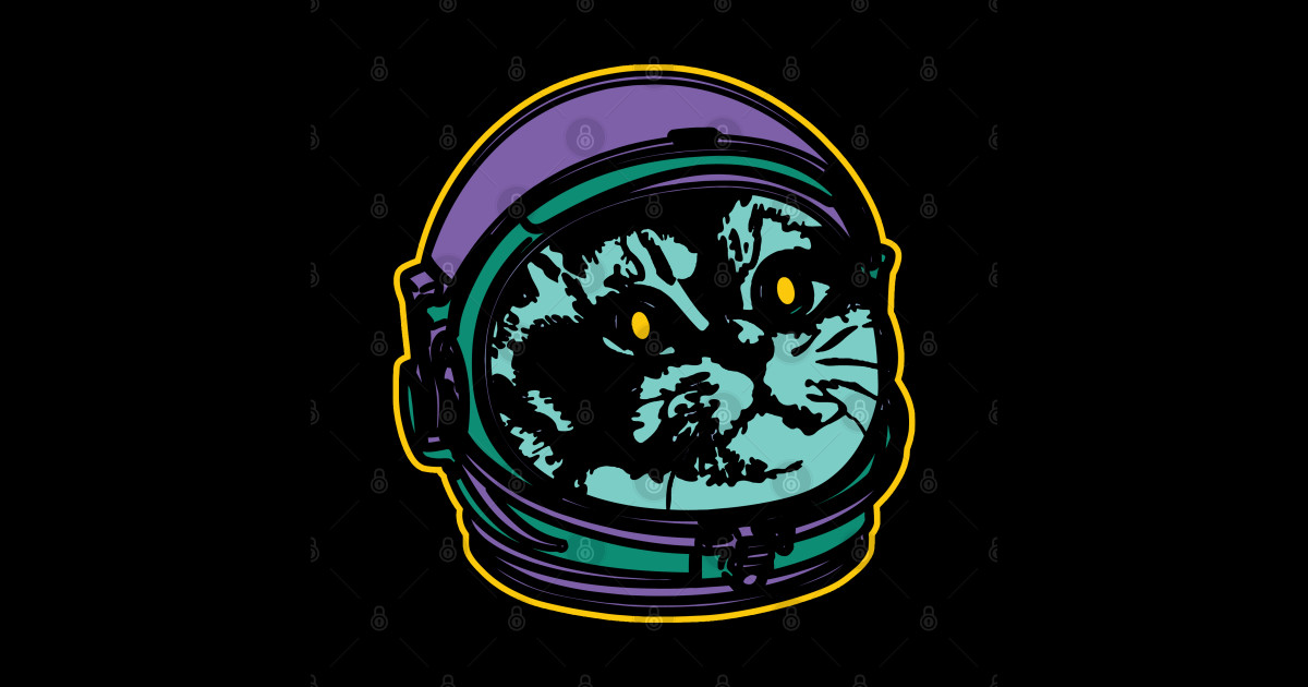 Heavy Breathing Cat Meme Astro Cat - Space Cat - Sticker | TeePublic
