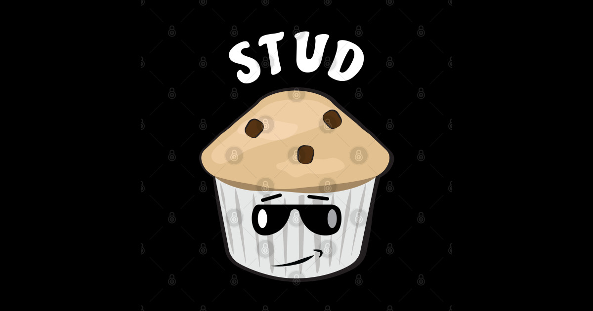 Muffin Stud - Funny Character Illustration - Funny - Sticker | TeePublic