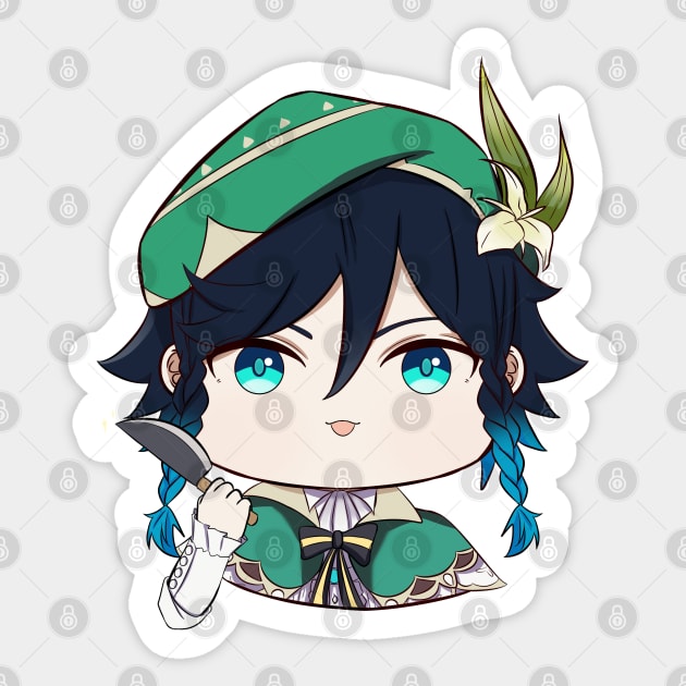 Chibi Venti Genshin Impact hold a knife - Chibi Venti Genshin Impact ...
