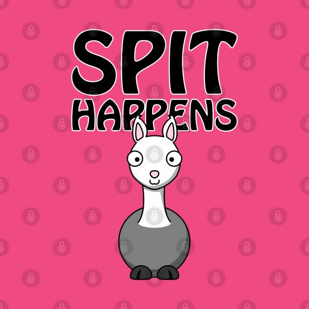Spit happens - cute and funny llama / alpaca pun - Llama Puns - T-Shirt ...