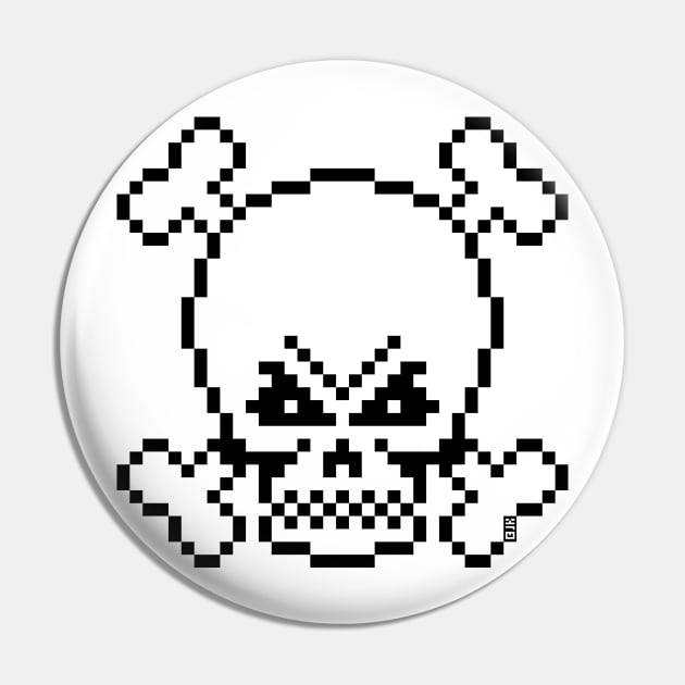 Skull And Crossbones (Pixel Art / Jolly Roger / Outline) - Skull And ...