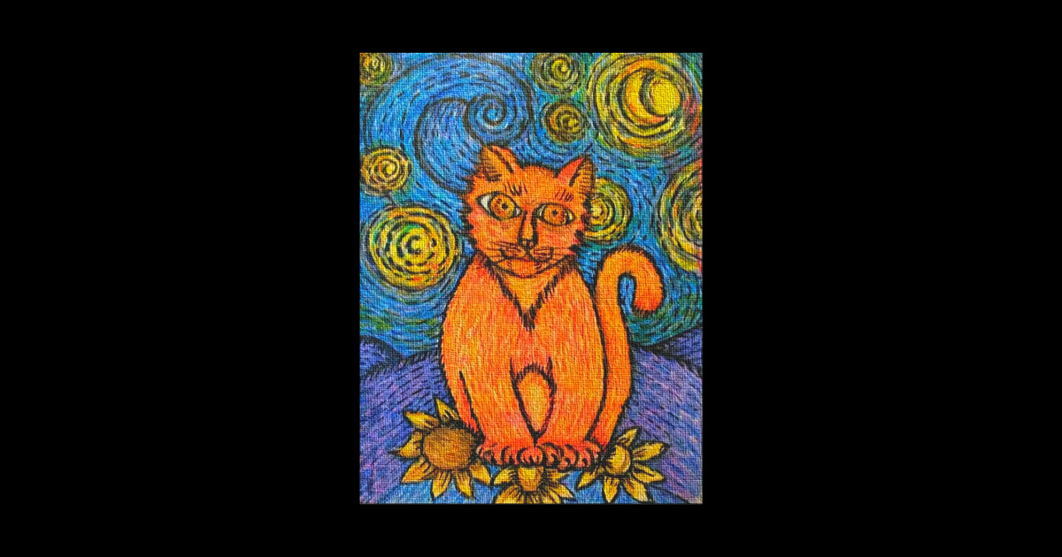 Vincent van Cat - Van Gogh - Sticker | TeePublic