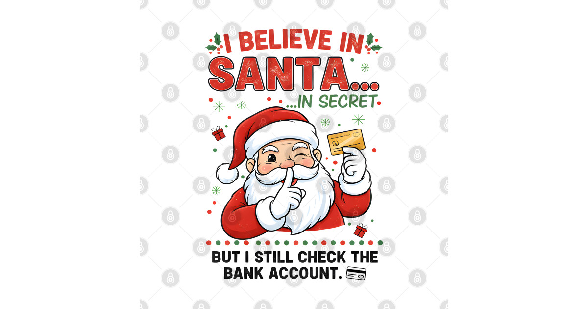 Secret Santa Believer – Funny Holiday Money Check Quote - Funny ...