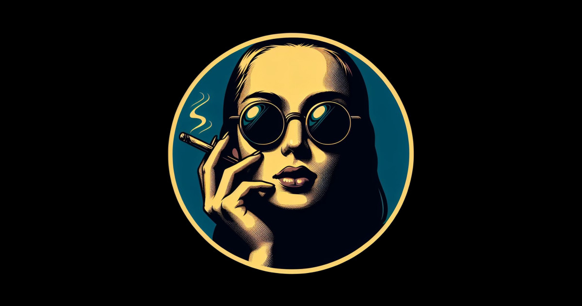 cool stoner girl smoking - Smoking - Sticker | TeePublic