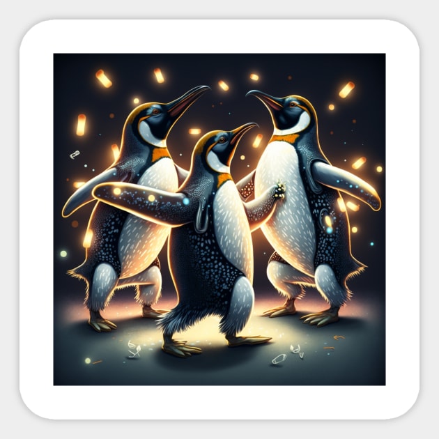 Happy dancing penguins - Penguin - Sticker | TeePublic