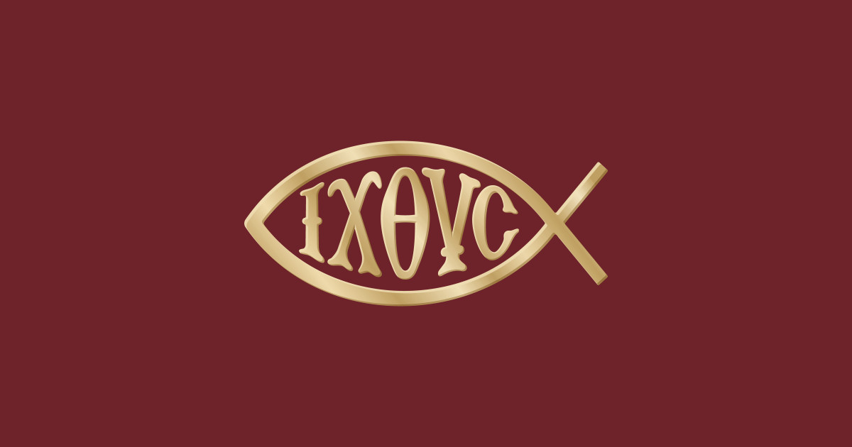 Ichthys Christian Symbol Gold - Ichthys Christian Symbol - T-Shirt ...