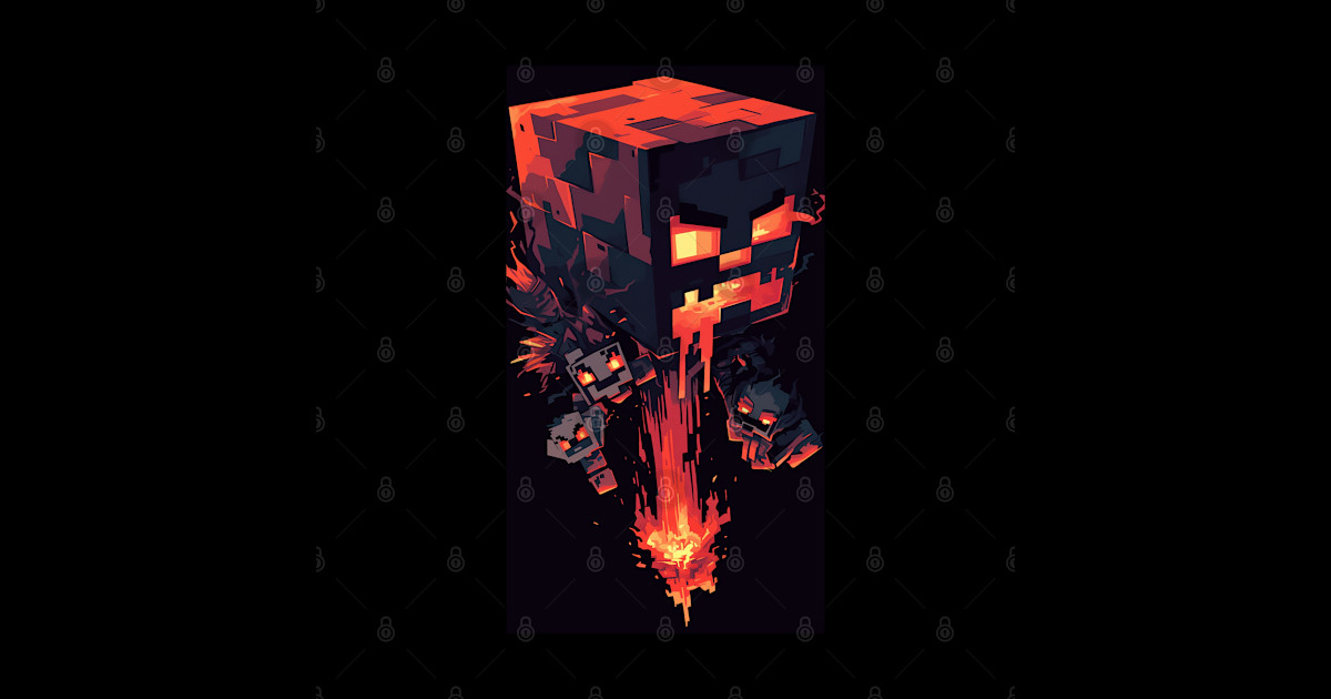 Minecraft Zombie Voxel Monster Creeper Lava Volcano - Minecraft ...