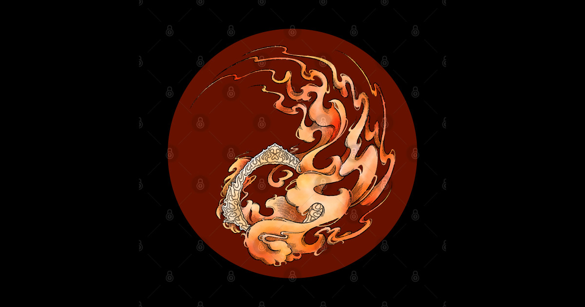 Red Mana Symbol in a Japanese Traditional Style- for fans of Magic the ...