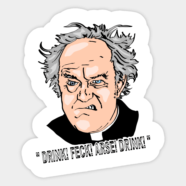 Father Jack from Father Ted - Father Ted - Sticker | TeePublic