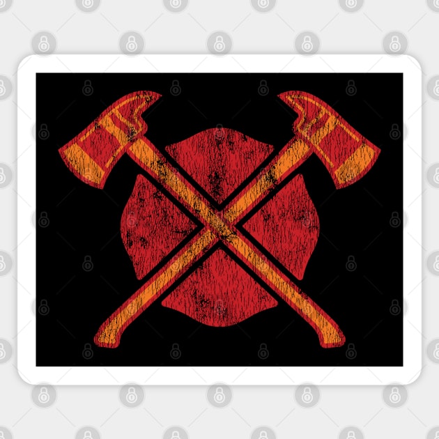 Distressed Firefighter Logo - Firefighter - Sticker | TeePublic