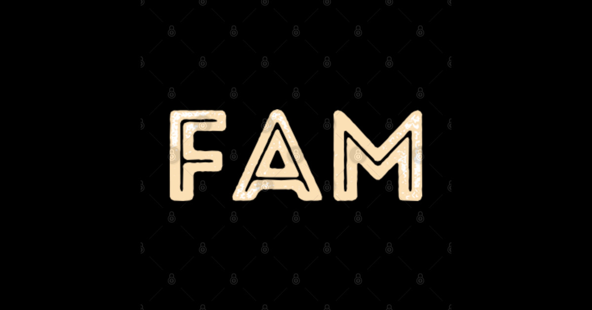 Rustic Capital Letters Word FAM in Cream. - Letter Art - T-Shirt ...